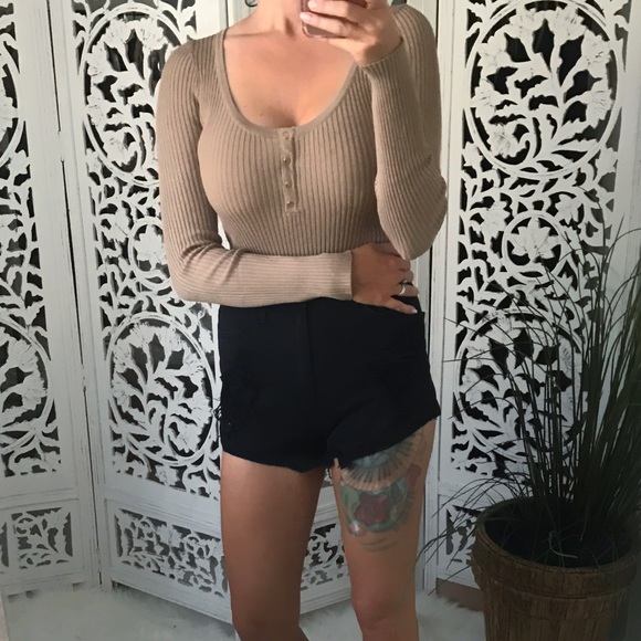 Tops | Ribbed Bodysuit | Poshmark